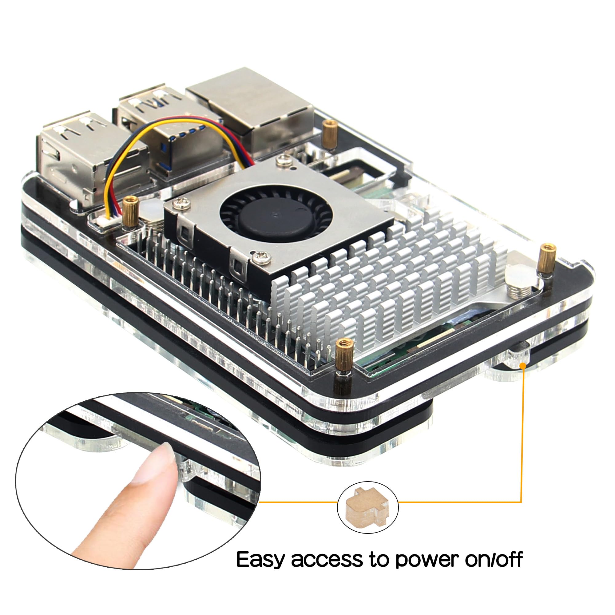 Geekworm Raspberry Pi 5 Acrylic Case with Official Active Cooler – BigaMart