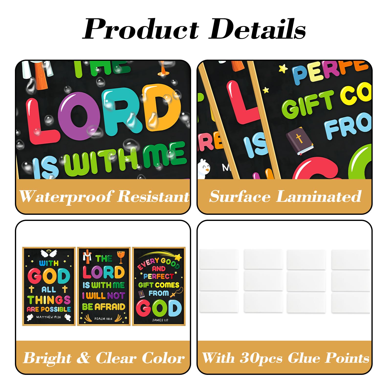Snapklik.com : Christian Posters For Classroom - 3PCS 16.5x11.5 Bible ...