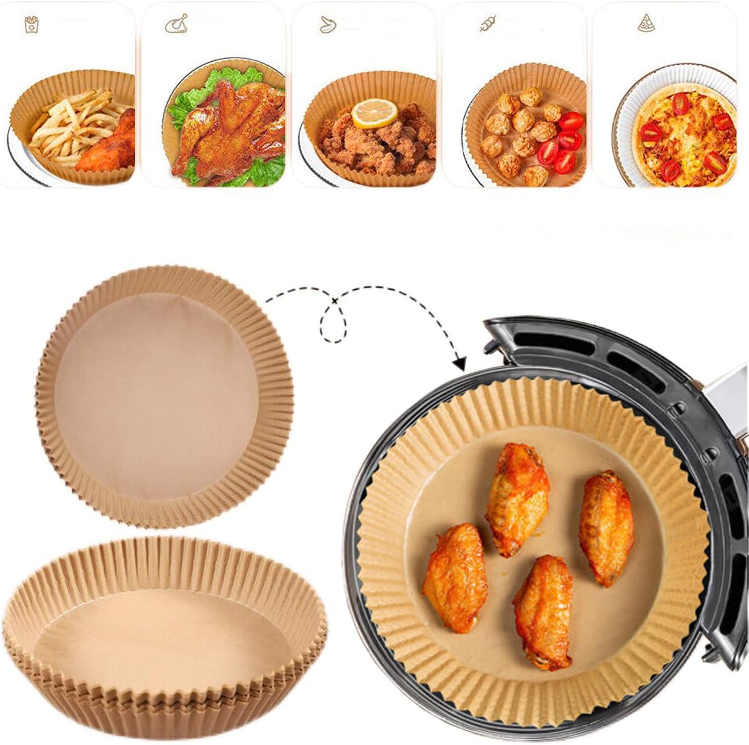 Amazon.com: Air Fryer Disposable Paper Liner,100Pcs 8 Inch Square Food ...