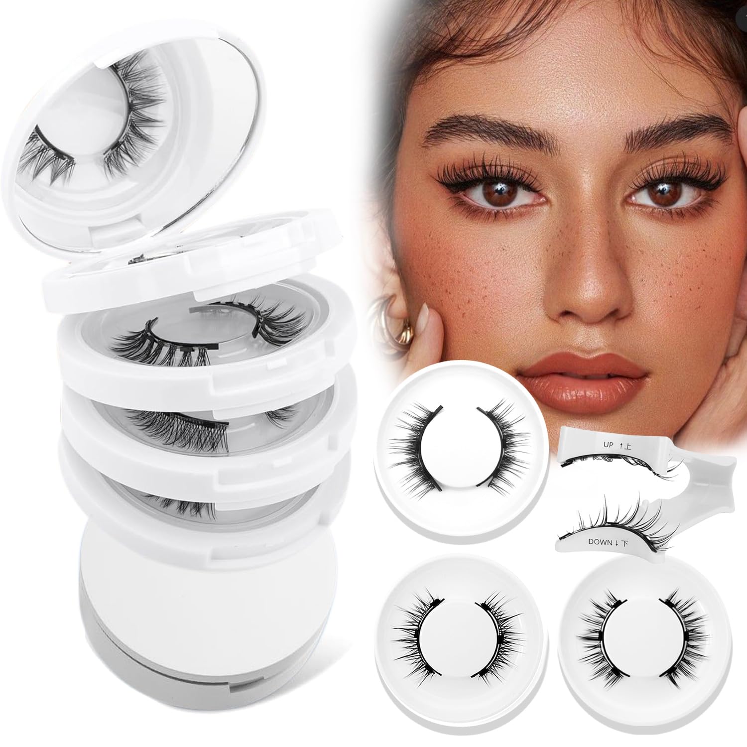 Amazon.com: Krafty Magnetic Eyelashes with Applicator 3 Pair Reusable ...