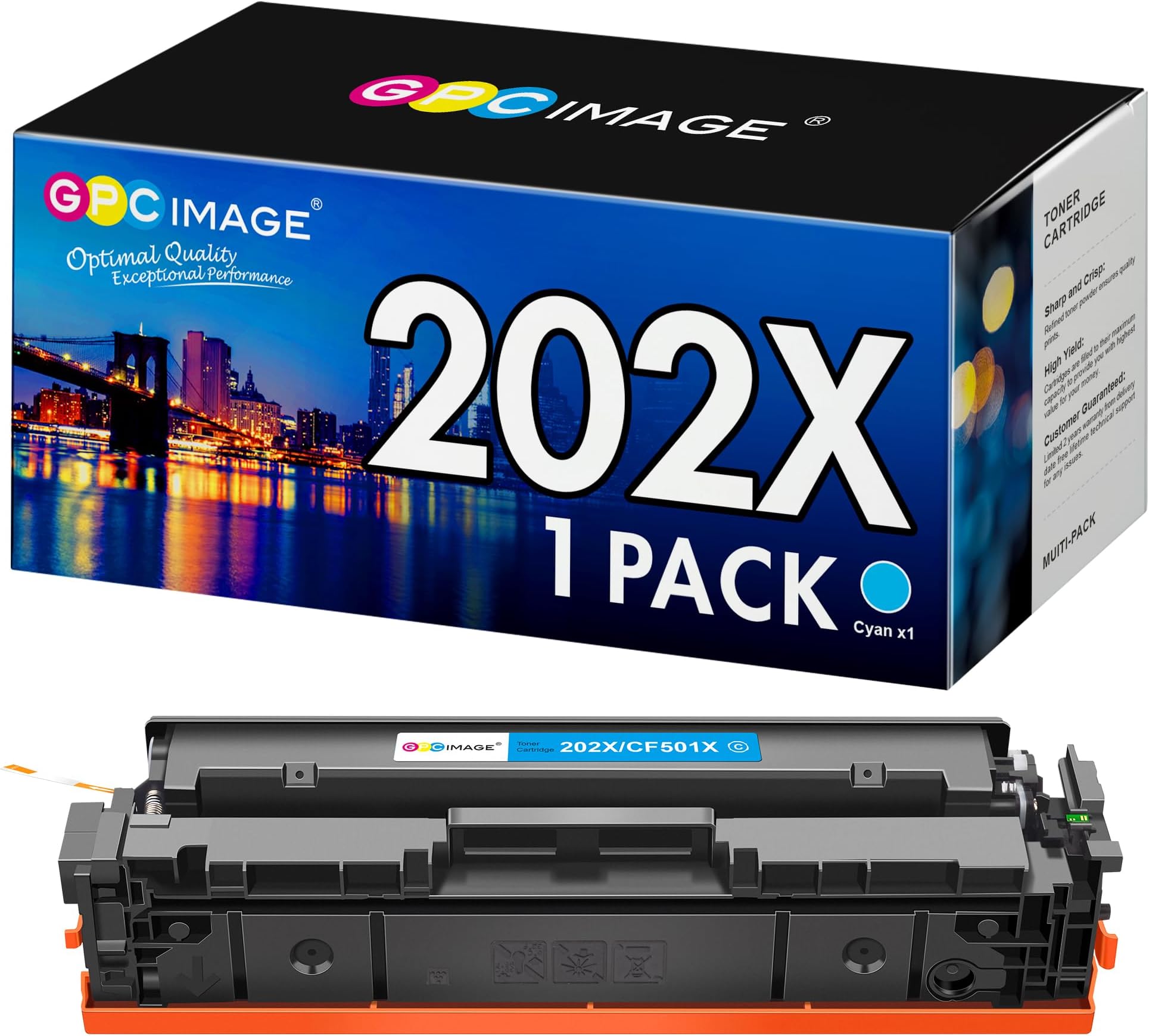 Amazon.com: 1 Pack 202A Cyan Toner Cartridge (with Chip) | Replacement ...