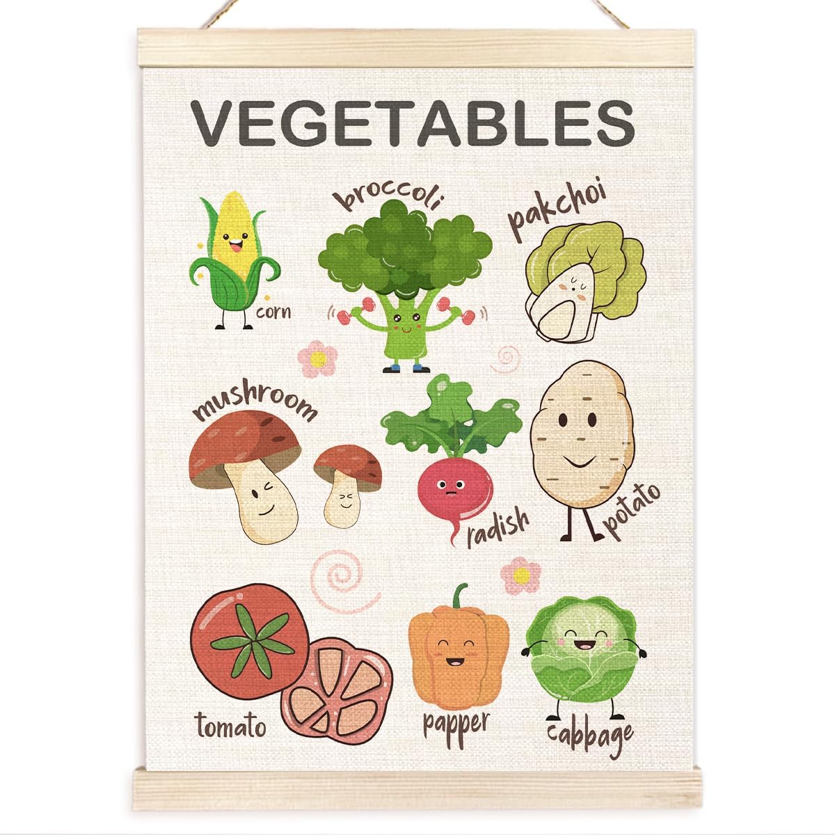 Amazon.com: Ecezatik Vegetables Poster Hanger Frame, Food Wall Art ...