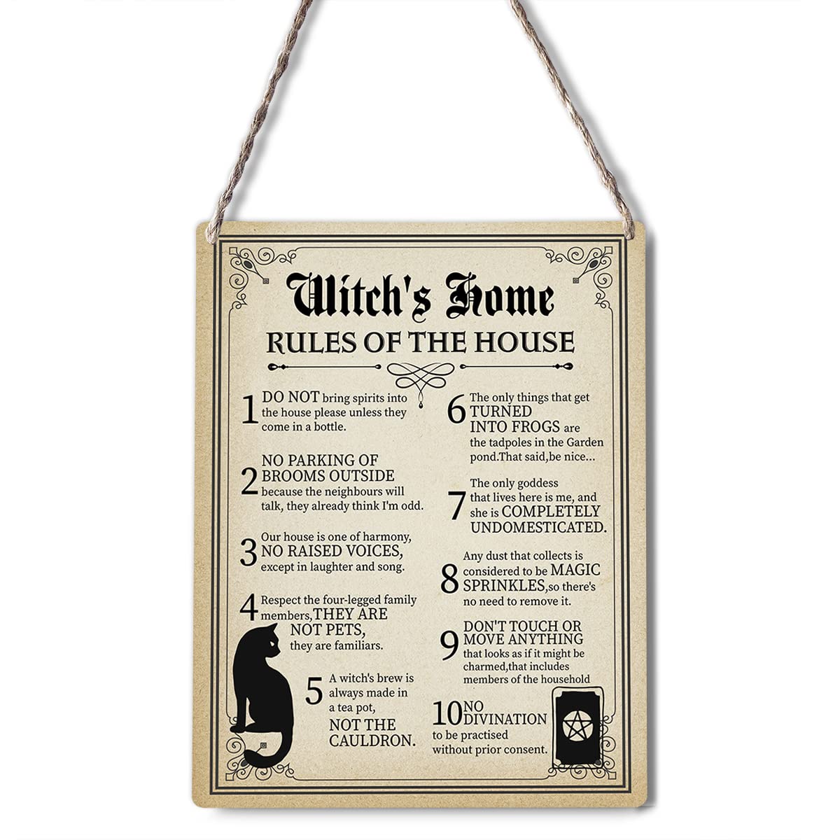 Amazon.com : Funny Witch Art Signs Wall Decor Wood Plaque Witch's Home ...