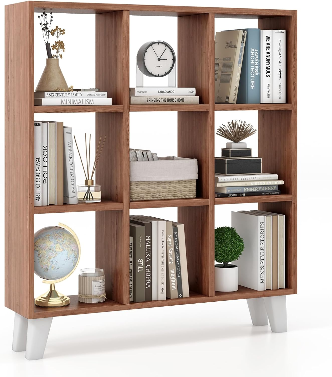 Amazon.com: Giantex 9-Cube Open Bookcase, 3-Tier Freestanding Bookshelf ...