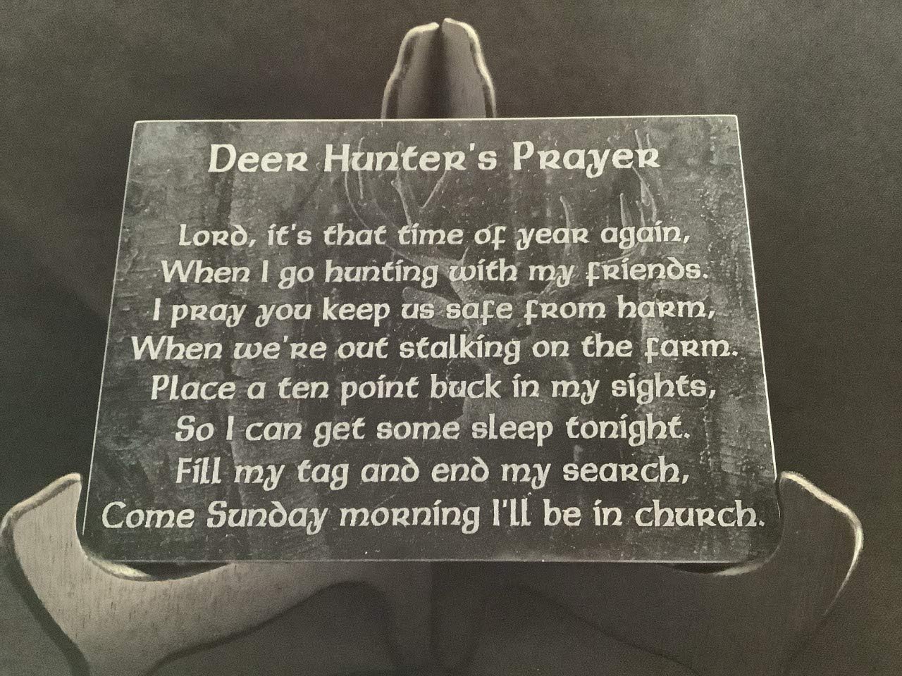 Amazon.com: Deer Hunter's Prayer 5"x7" Black Marble Plaque Laser ...