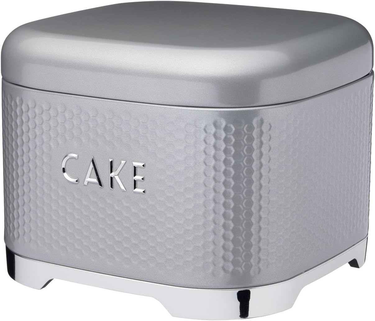 KitchenCraft Lovello Textured Cake Storage Tin with Geometric Hexagon ...