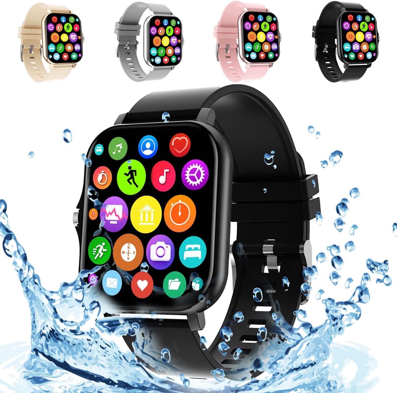 sunnymi Life Smartwatch That Can Call and Text, 1.7Inch IPS Full-Touch ...