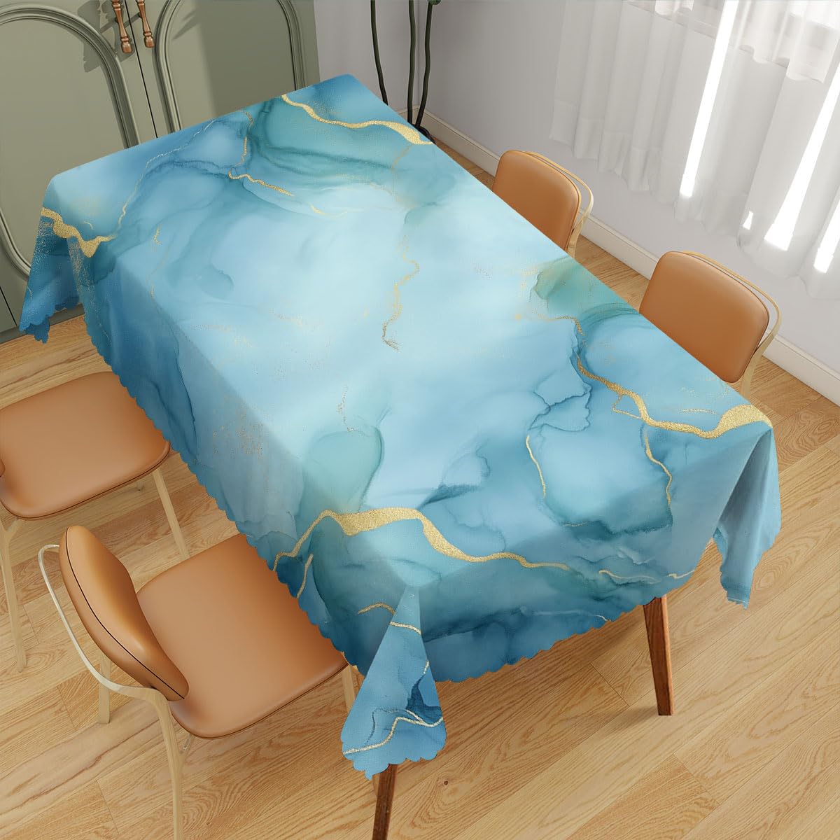 Amazon.com: TLCBFF Watercolor Marble Decorative Rectangle Tablecloth ...