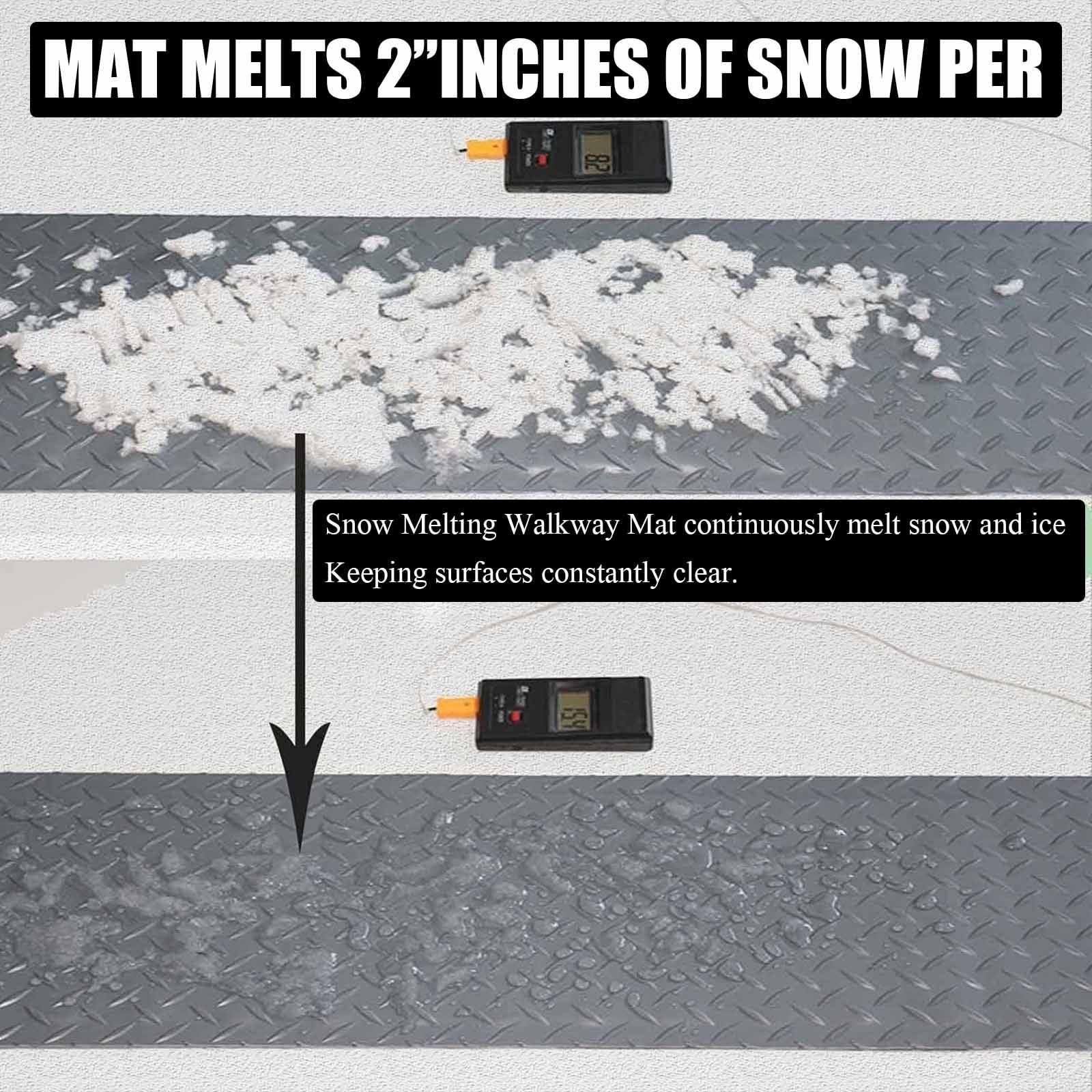 And Ice Heated Snow Melting Mat - 12x35 Inch Non-Slip Rubber Mat For ...