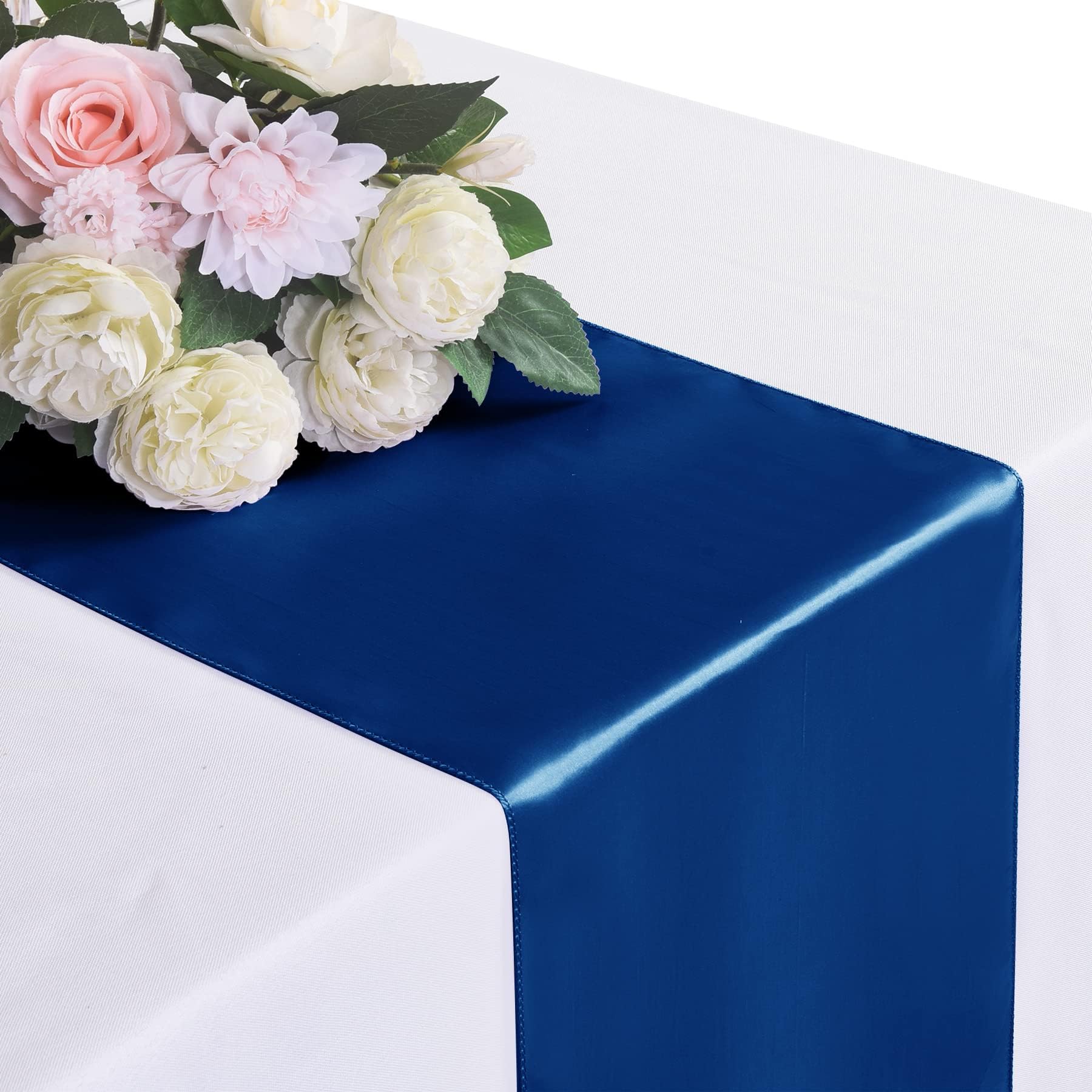 Amazon.com: Manyshofu 5Pcs Royal Blue Satin Table Runner - 12 x 108 ...