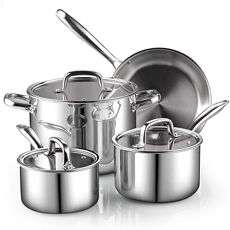 Amazon.com: Cuisinart 7-Piece Cookware Set, Chef's Classic Stainless ...