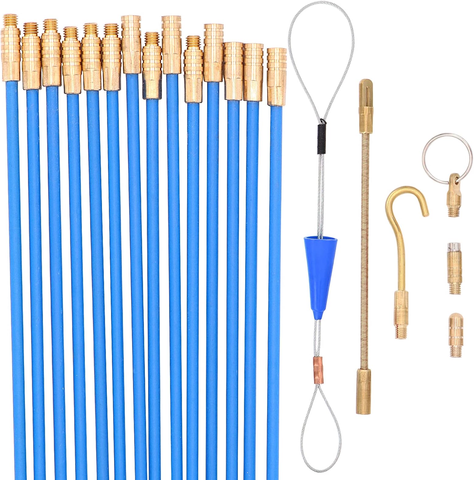 33' Fiberglass Fish Tape Wire Puller - Flexible Wire Puller Electrical ...