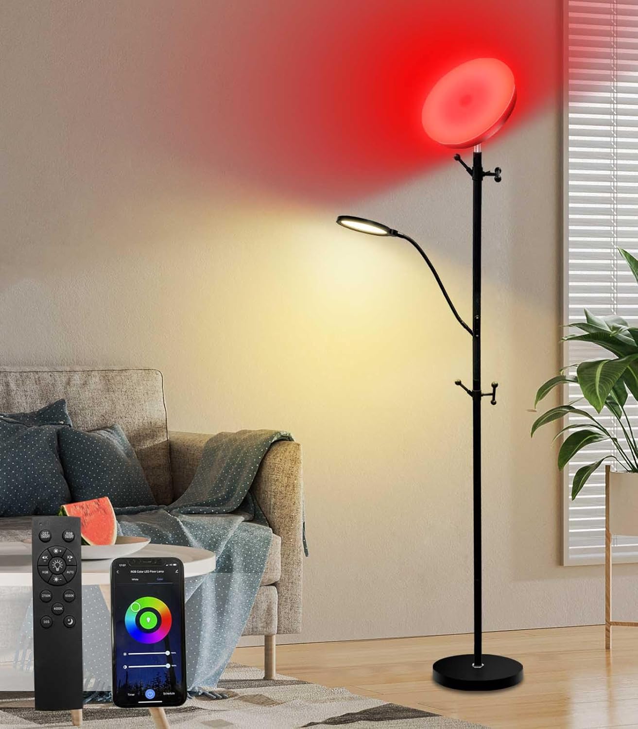 KS KINGSTAR 3 in 1 Corner Floor lamp + Reading lamp(Super Bright ...