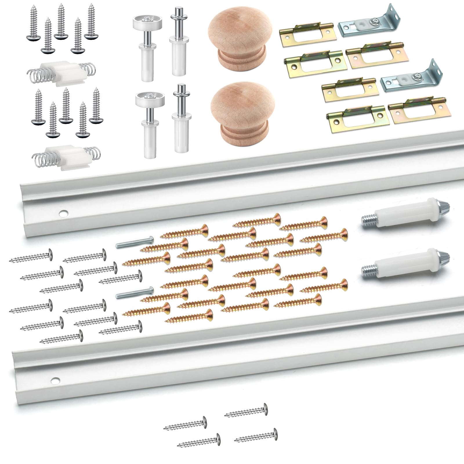 Amazon.com: 2 Pack Bifold Closet Track Kit, 24inch Length, Steel Track ...