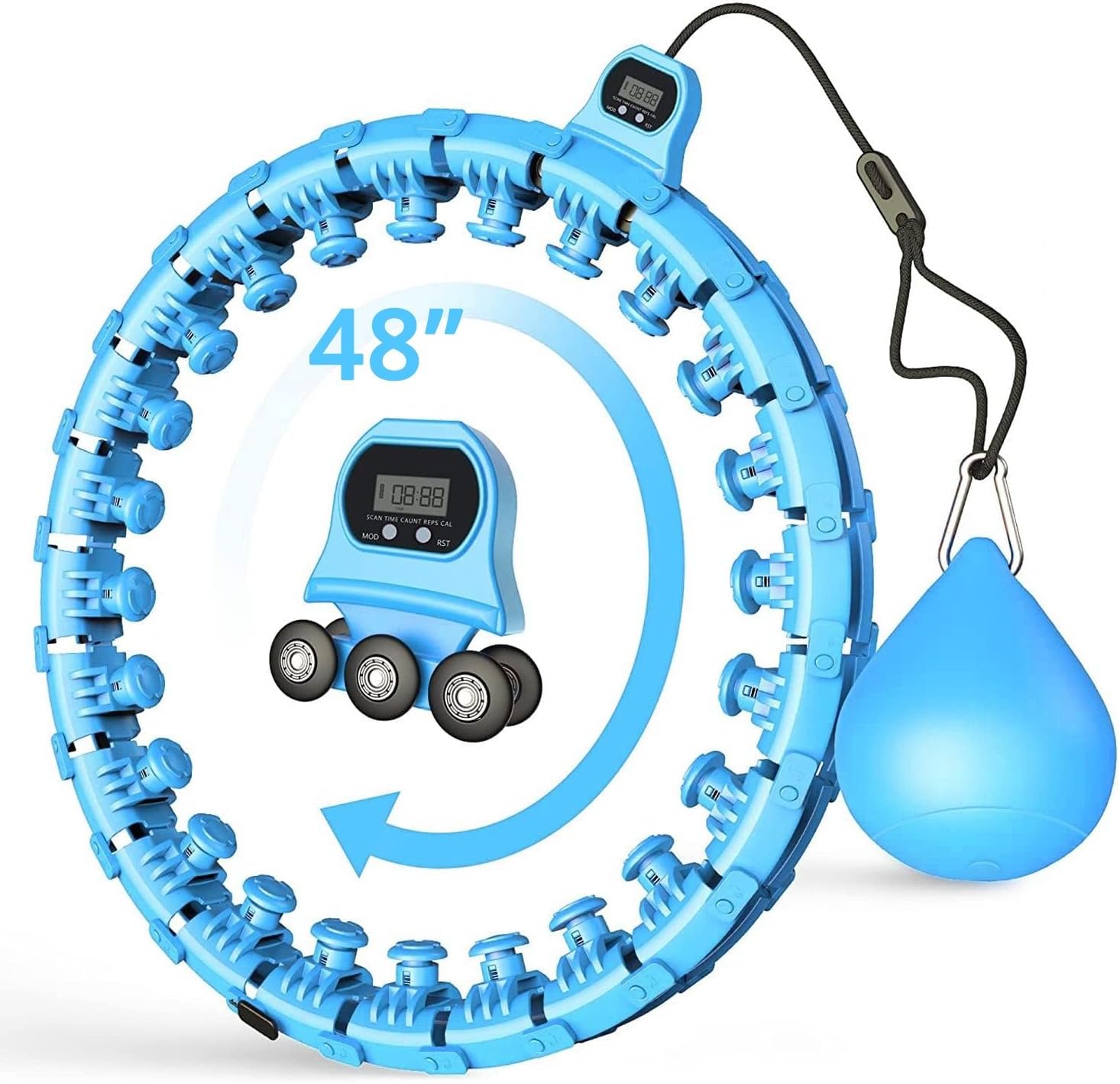 Amazon.com : Infinity Hoop Smart Weighted Hula Hoop- Workout Hoop, Infinity hoop Plus Size for ...