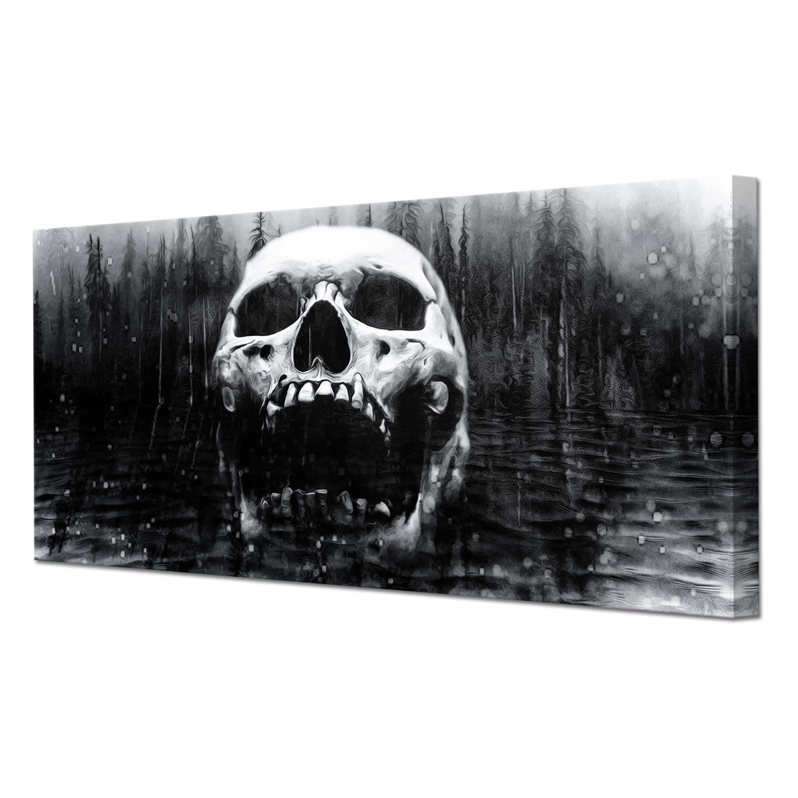 Large Skull Art Black And White Skull Wall Art Canvas Print Canvas