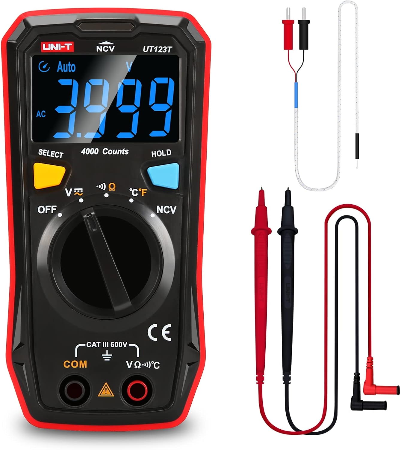 Buy UNI-T Residential Multimeter Kit UT123T Digital Voltmeter Ohm Meter 4000 Counts Auto Ranging ...