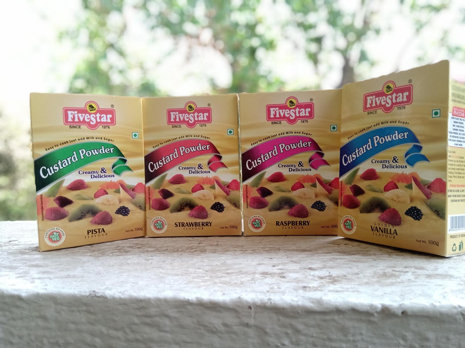 Five Star Custard Powder Mix Combo of Vanilla, Raspberry,Pista ...