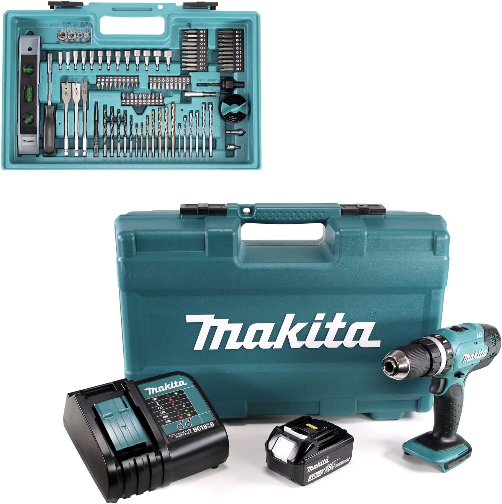 Makita DHP453 18v Li-Ion Cordless Combi Drill with 1 x 3.0Ah Battery ...