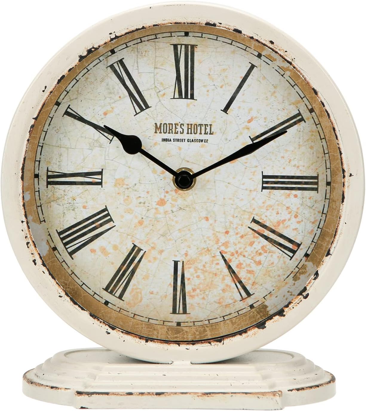 Amazon.com: NIKKY HOME Vintage Table Clock, Large Metal White Table ...