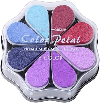 Amazon.com: 8 Colors Craft Rainbow Finger Ink Pads Stamps, Color Box ...
