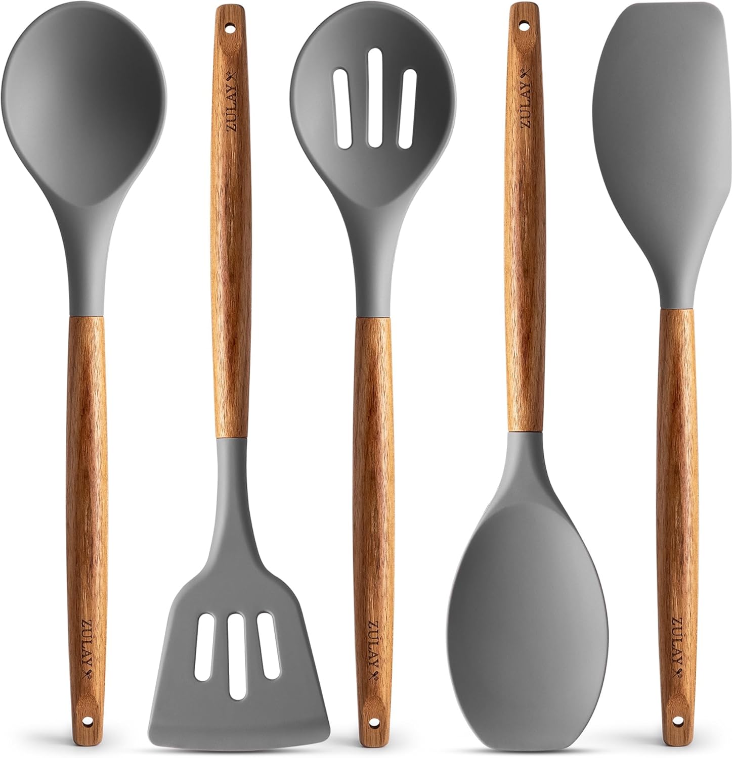 Amazon.com: Zulay Kitchen Utensils Set Non-Stick Silicone Cooking ...