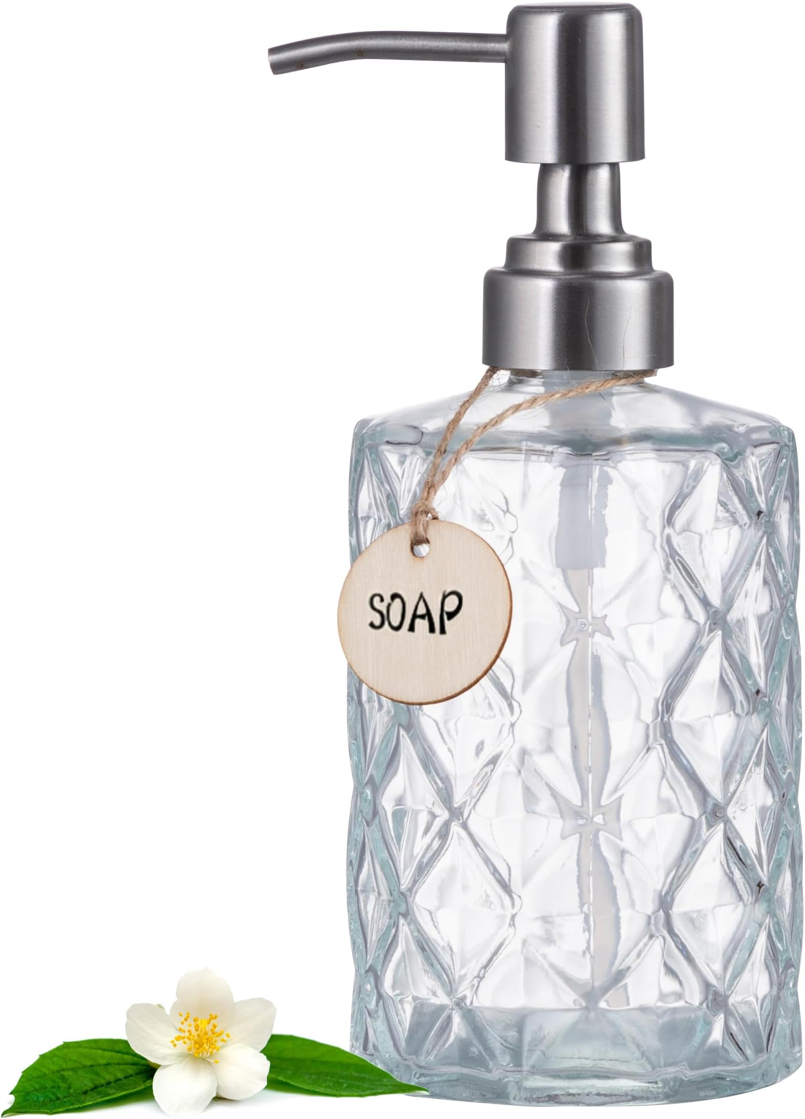 Amazon.com: LALA DOLCE Glass Dish Soap Dispenser - Refillable Kitchen ...