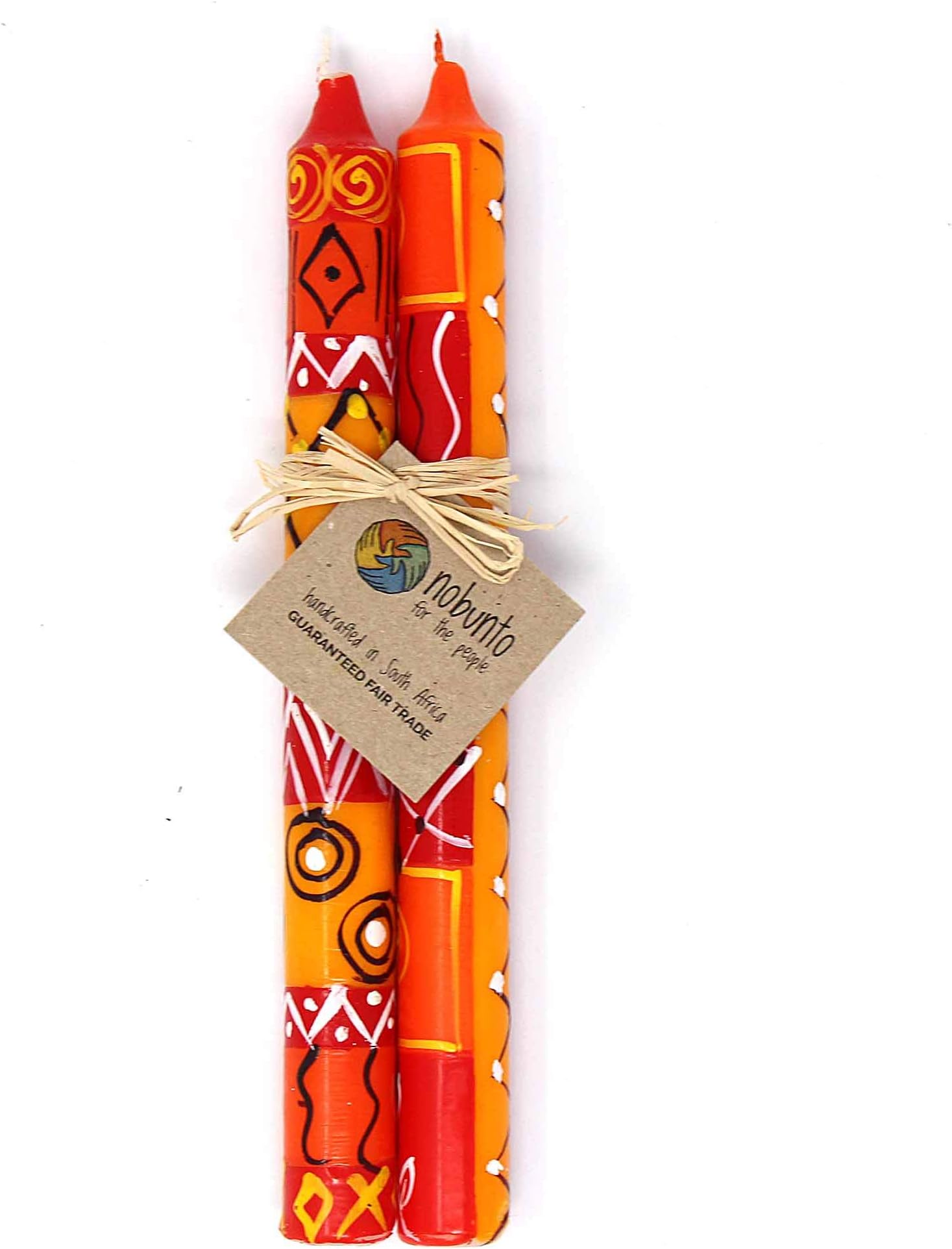 Amazon.com: Global Crafts Pair of Hand-Painted Candles in African ...
