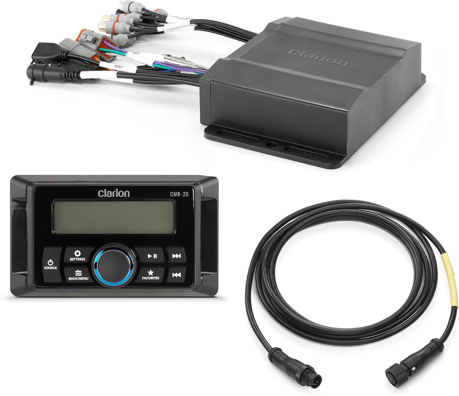 Amazon.com: Clarion CMM-30BB Hideaway Marine Source Unit NMEA 2000 ...