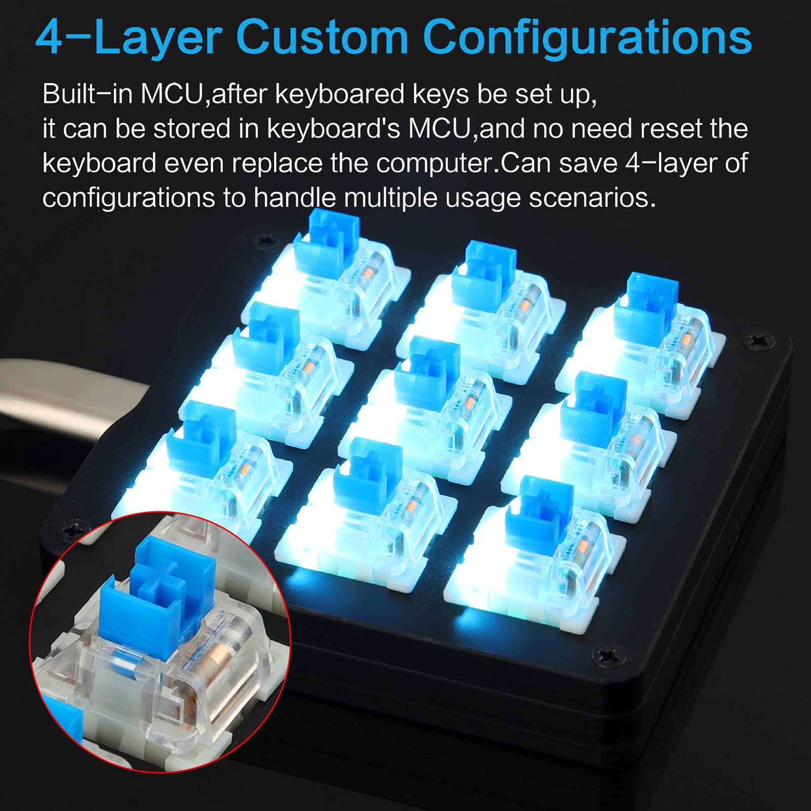 Snapklik.com : Mechanical Numpad Macro Keyboard, 9-Key Numeric Keypad ...