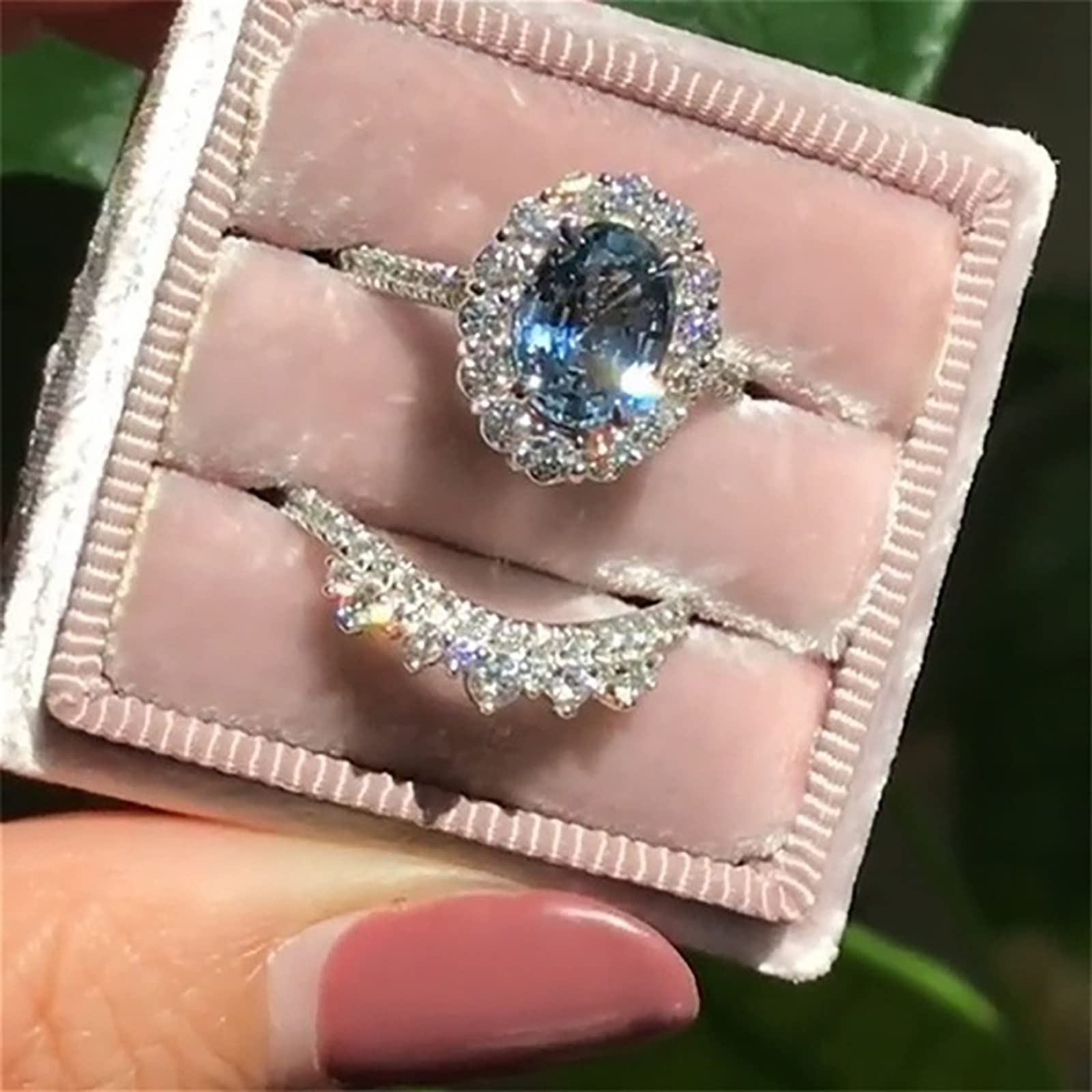 Oval Blue Zircon Ring