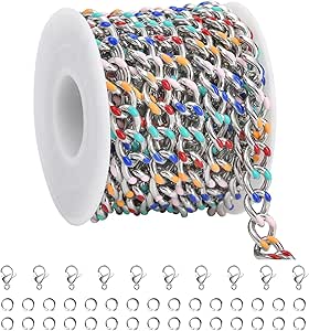 Amazon.com: SMYHTGLIF 9.8 Feet Mixed Color Oil Drip Chain for Jewelry ...