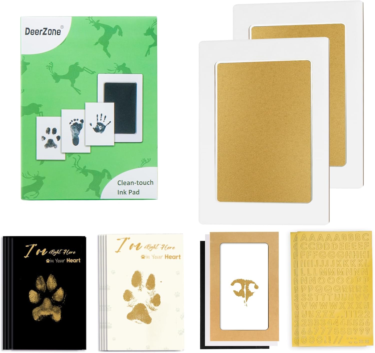 Amazon.com : DeerZone Inkless Paw Print Kit,Dog Paw Print Kit,Dog Nose ...