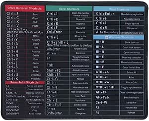 Amazon.com: Xinjoduz 1 PCS Excel Shortcut Mousepad Exel Cheat Sheet ...