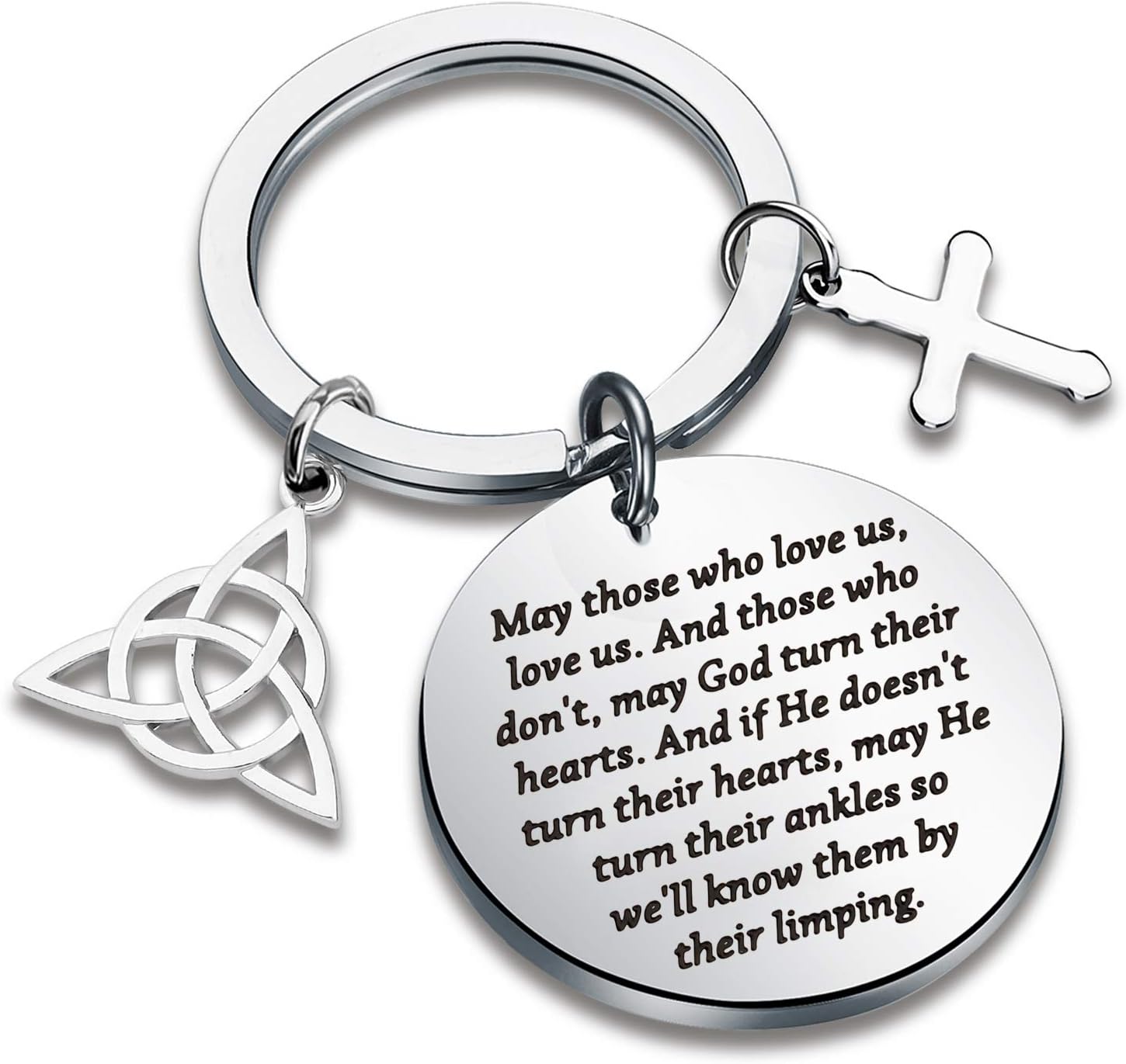 Amazon.com: Black Leather Celtic Christian Cross Irish Ireland Keychain ...
