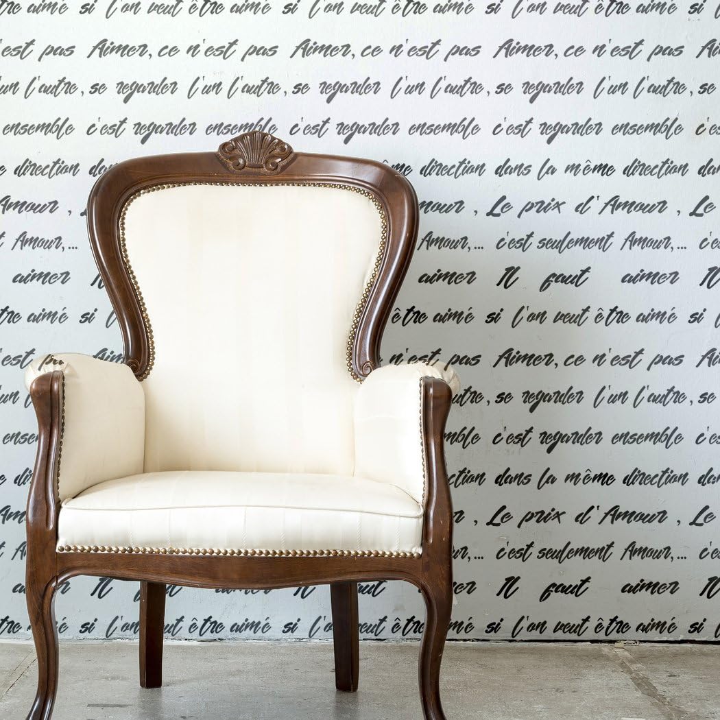 Amazon.com: J BOUTIQUE STENCILS French Poem Lettering Script Stencil ...