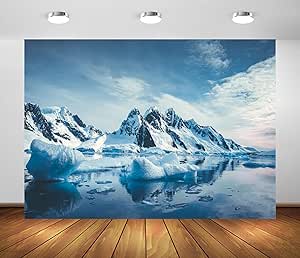 Amazon.com : BELECO 5x3ft Fabric Winter Polar Iceberg Backdrop Arctic ...