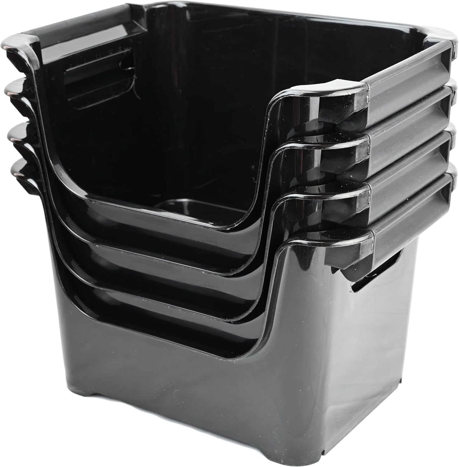 Skywin Contenedores de almacenamiento apilables de plástico, color ...