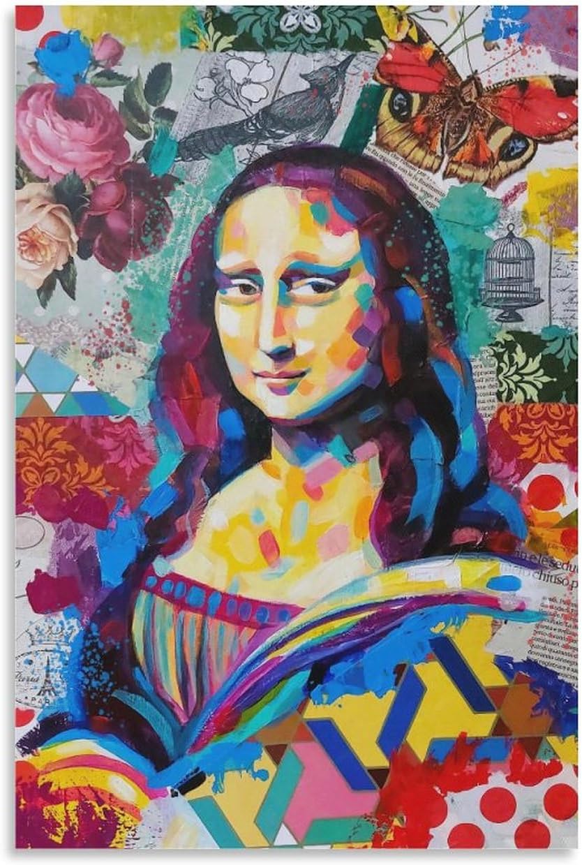 Amazon.com: Mona Lisa Collage Portrait. Leonardo Da Vinci Art Poster ...