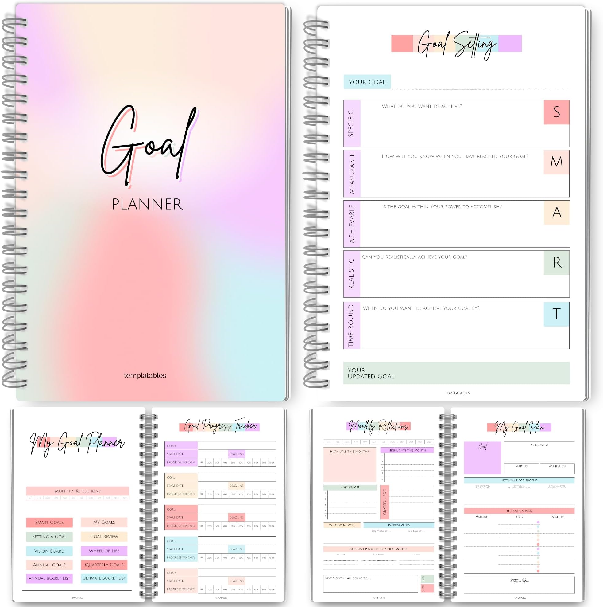 Goal Planner | SMART Goal Setting Kit for the New You, Monthly Habits ...