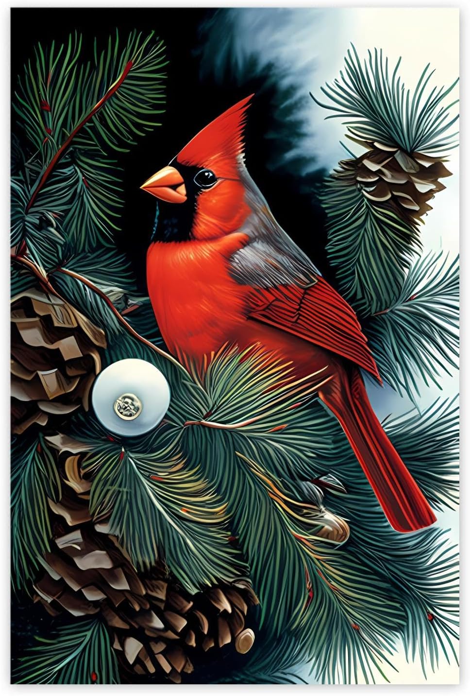 Amazon.com: VUEDJRO Pine Tree Cardinal Animals Diamond Painting Kits ...