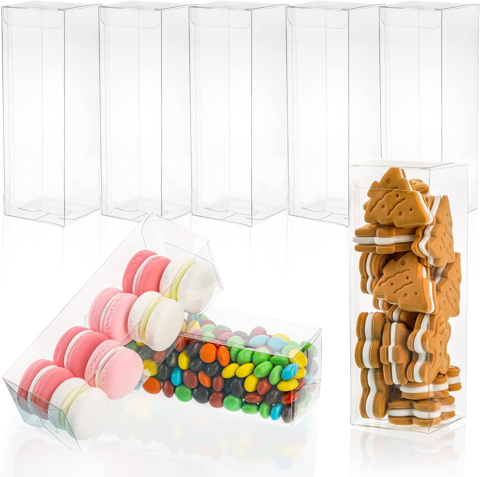 Amazon.com: Moretoes Clear Box, 45pcs 2x2x6 Inches Transparent Favor ...