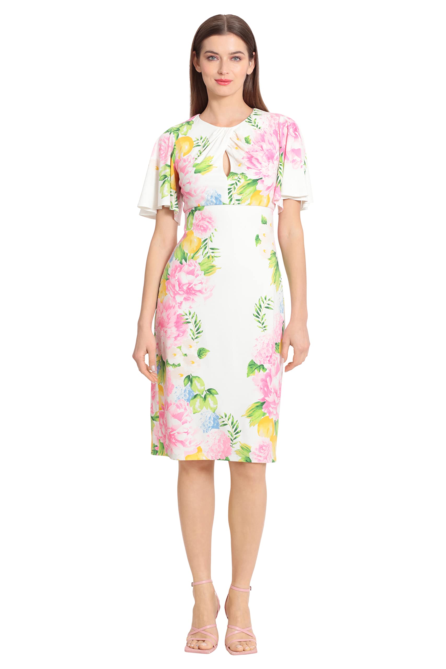 Maggy London Women's Flutter Sleeve Matte Jersey Dress Career Workwear ...