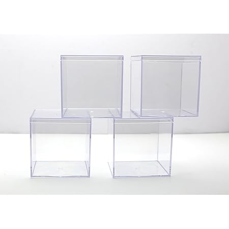 Amazon.com: Clear Plastic Box - 4" Square X 2" Tall - 6 Boxes Per Pack