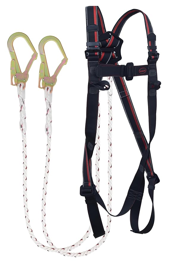 Karam Full Body Safety Harness with Energy Absorbing Double Lanyard ...