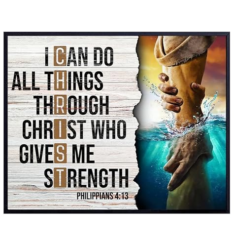Amazon.com: Bible Verse Christian Wall Decor - Jesus Wall Art, Jesus ...