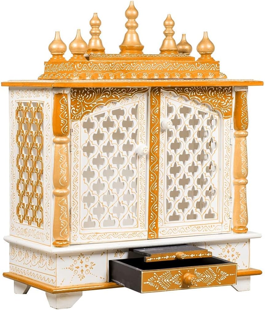 Amazon.com: Kamdhenu art and craft Wooden Temple, Pooja Mandir, Pooja ...