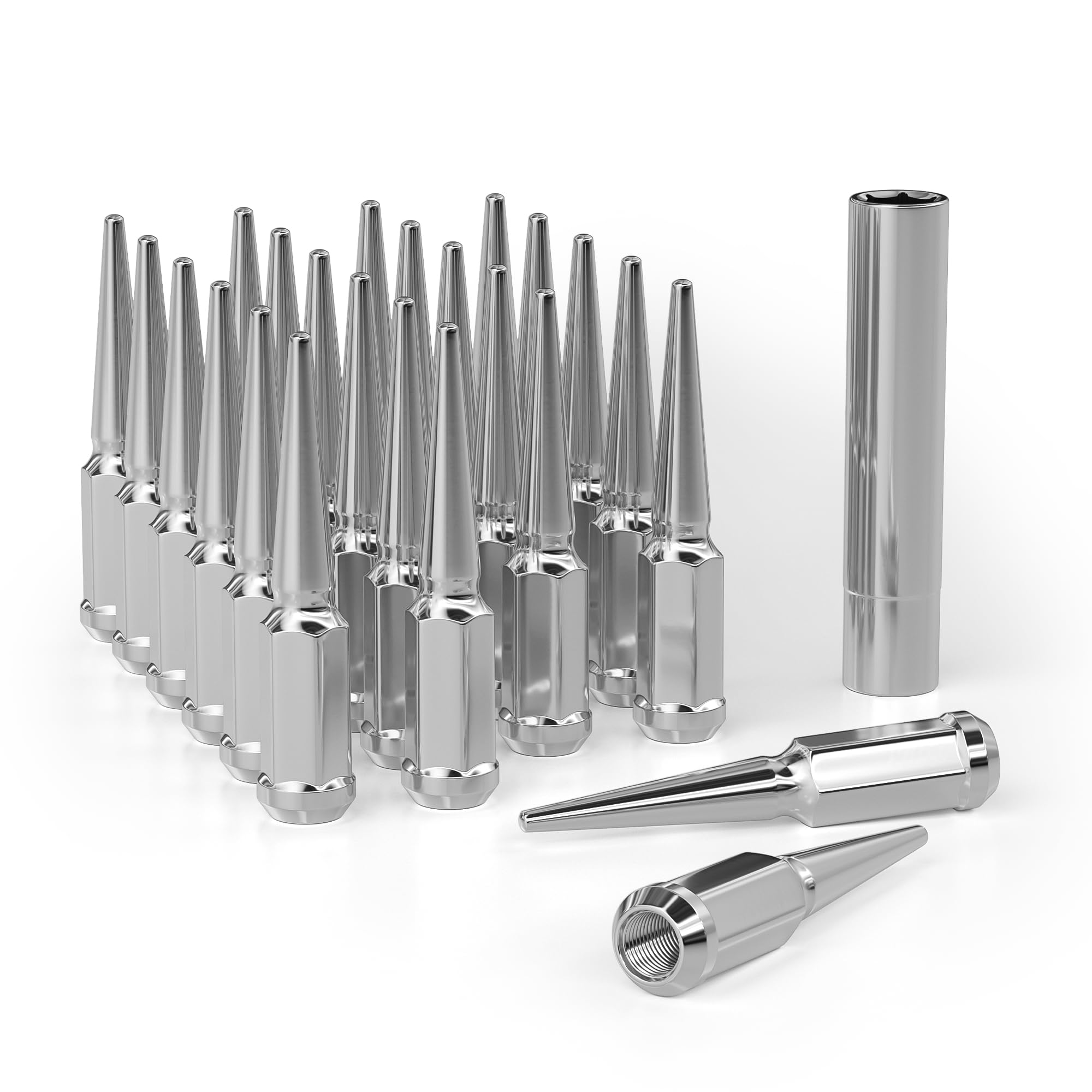 Amazon.com: EZISOE 24pcs Chrome M14x1.5 Spike Wheel Lug Nuts, Closed ...