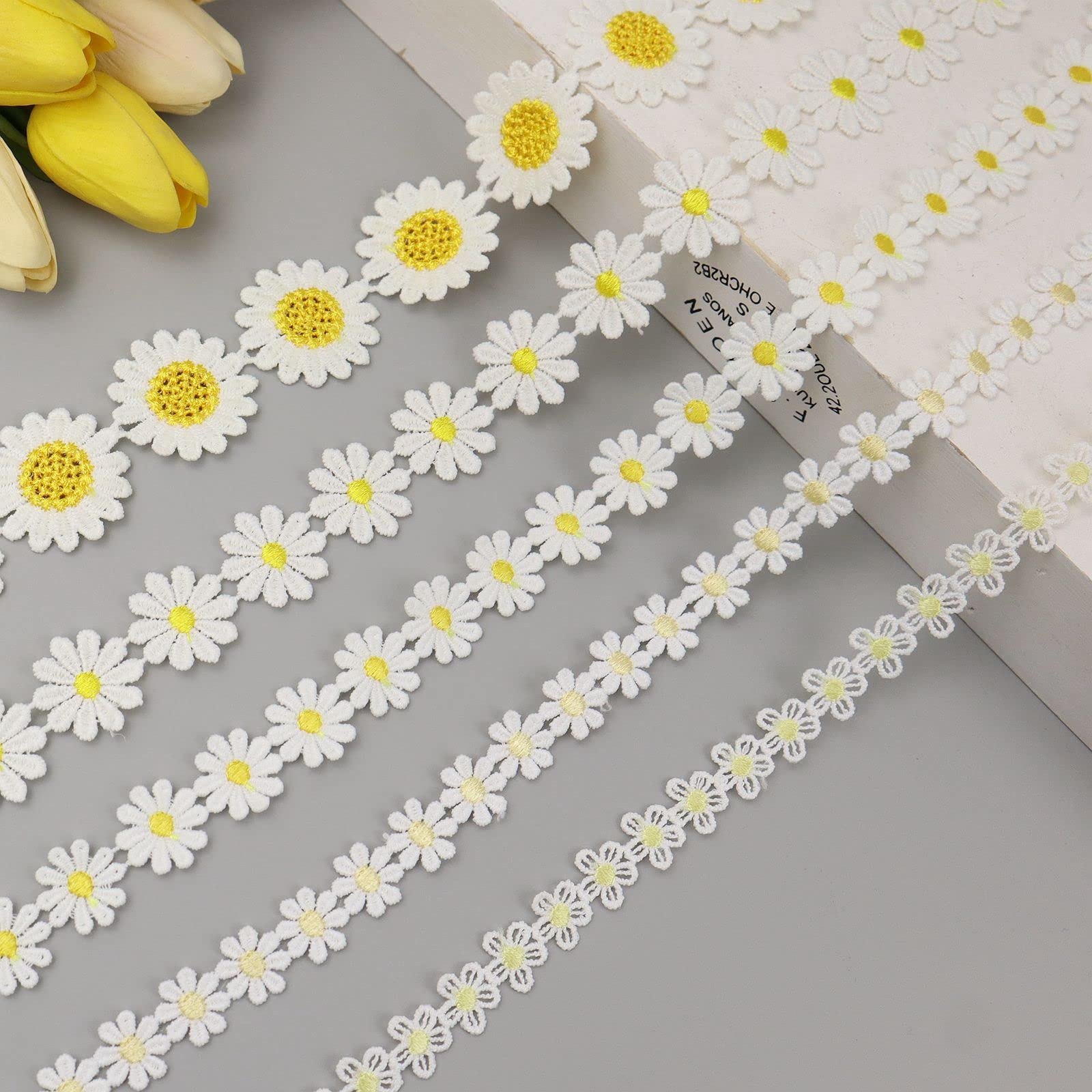 Amazon.com: SEWDIYTR Daisy lace Trim 5 Yards Colorful Floral Lace ...