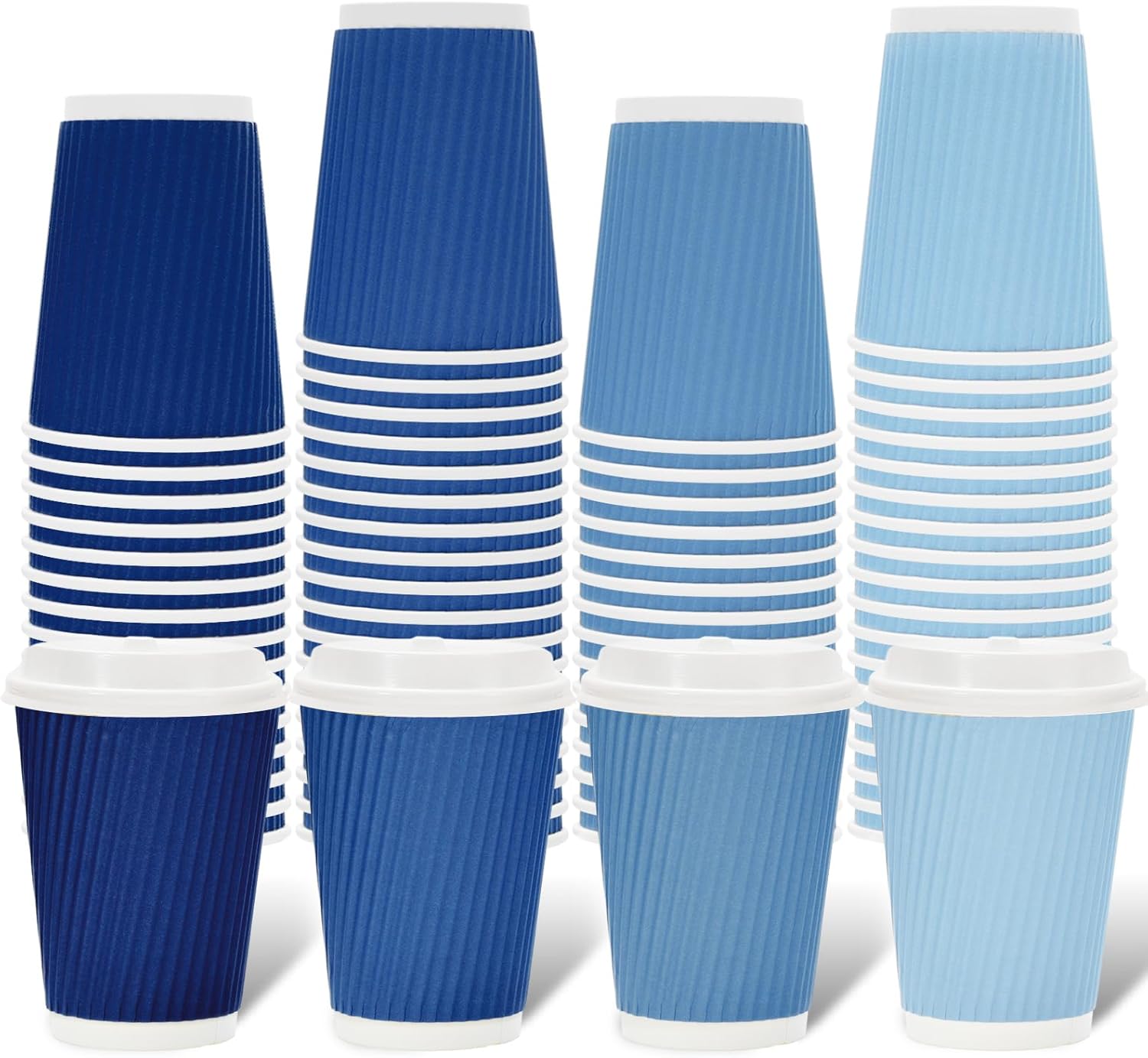 Amazon.com: Whaline 100Pcs Summer Dusty Blue Disposable Coffee Cups ...